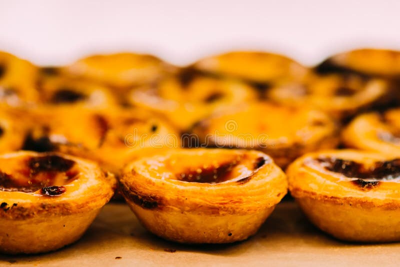 Stack of Portuguese Egg Tart Also Known As Pasteis De Nata on Display ...