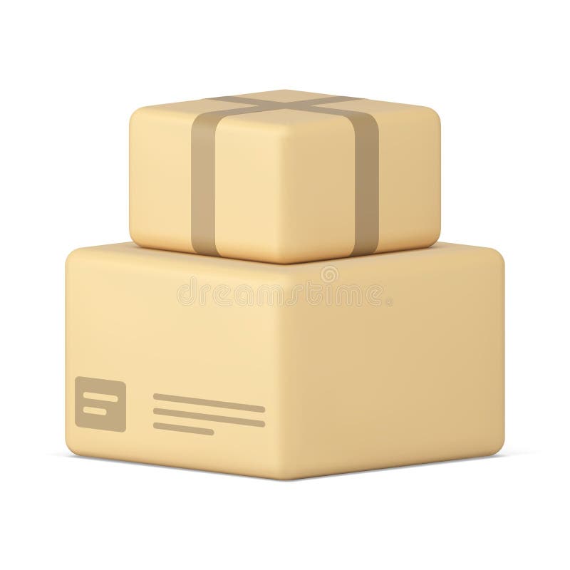 Stack of Post Parcel Wrapped by Craft Paper Isometric 3d Icon Realistic ...