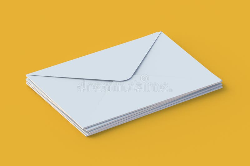 Stack of Postal Envelopes. 3D Illustration Stock Illustration ...