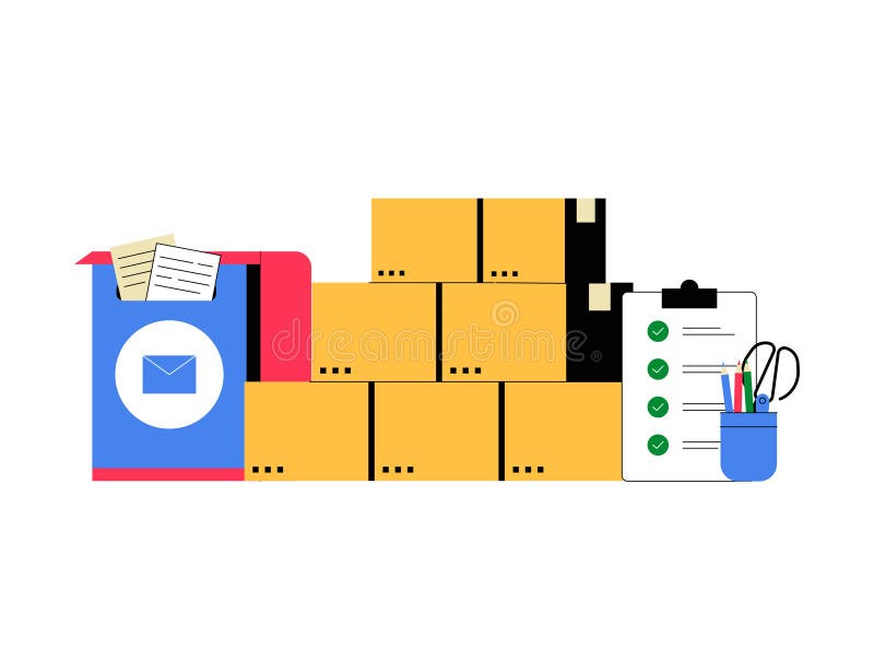 Stack of Postal Envelopes. 3D Illustration Stock Illustration ...