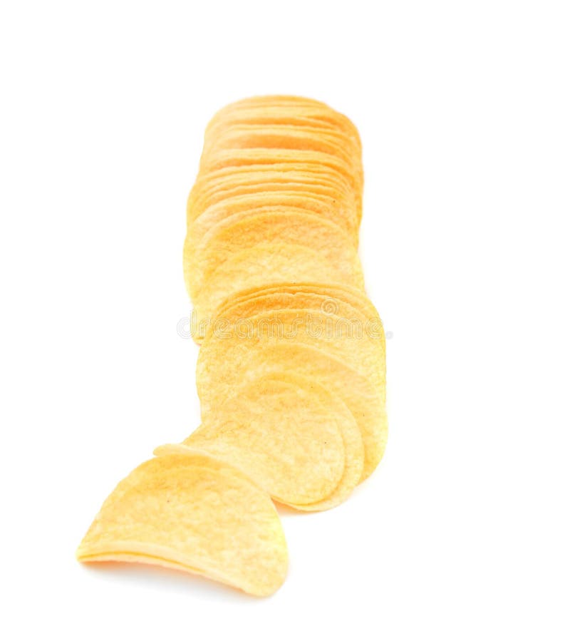 Stack of potato chips. stock image. Image of junk, gourmet - 36506289