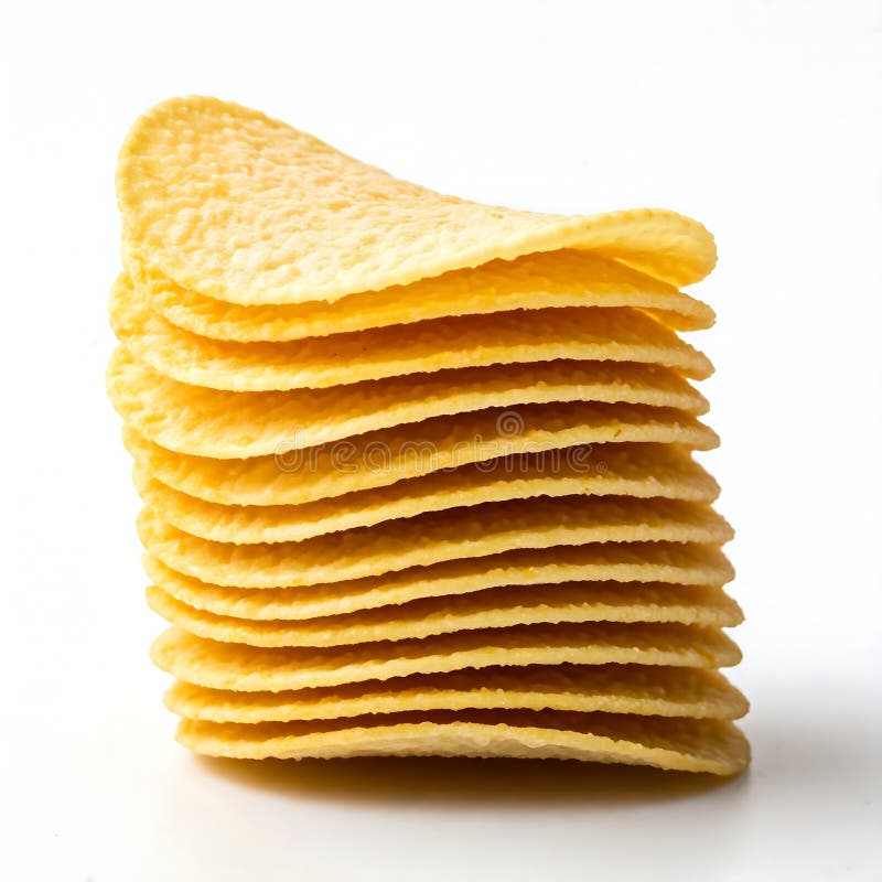 Stack of Potato Chips Isolated on White Background Stock Illustration ...