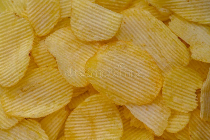 A Stack of Potato Chips, a Popular Junk Food, Placed 1 Stock Photo ...