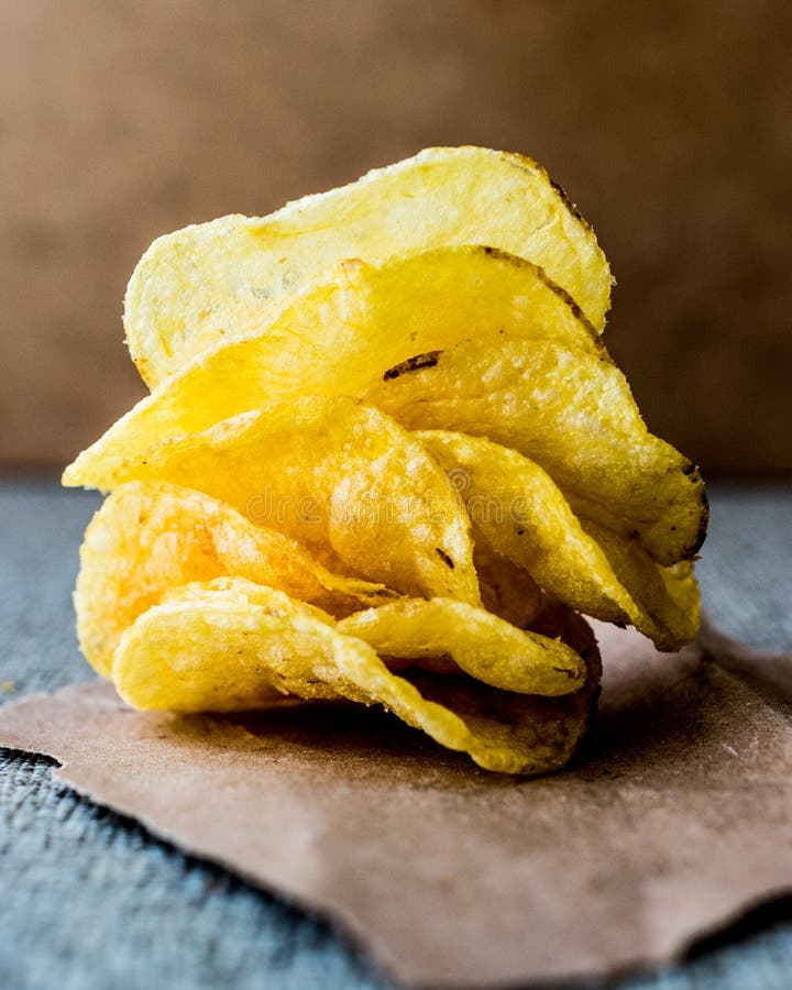 Stack of potato chips. stock image. Image of group, crunchy - 86912751