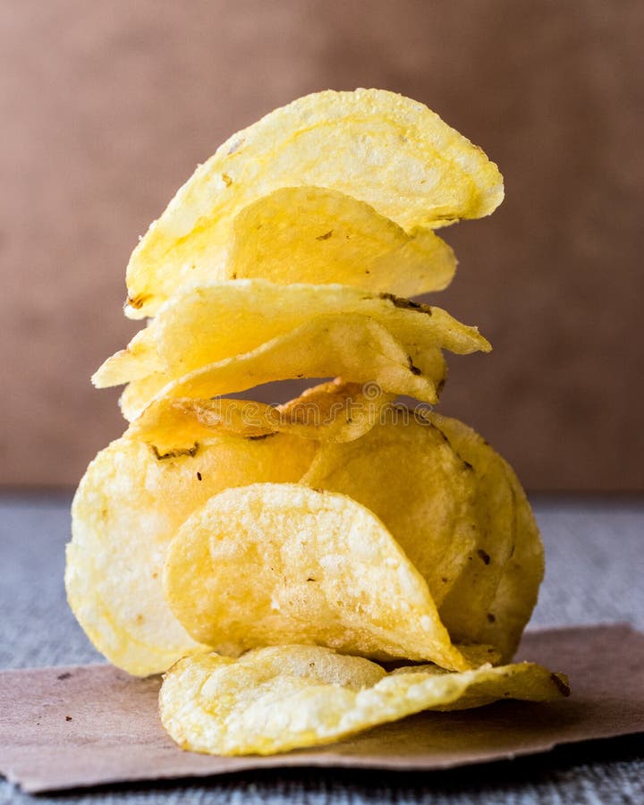 Stack of potato chips. stock image. Image of pile, crunchy - 86921955