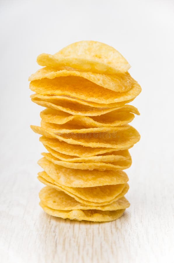 A Big Stack of Potato Chips with Ridges Stock Photo - Image of chips ...