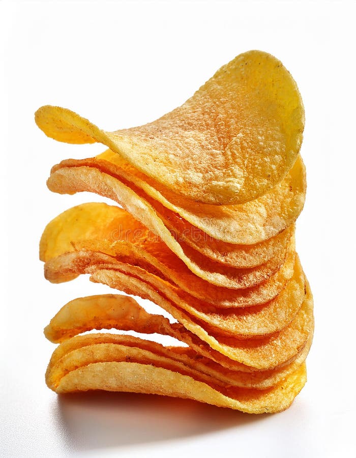 Stack of Potato Chips on a White Background Stock Illustration ...