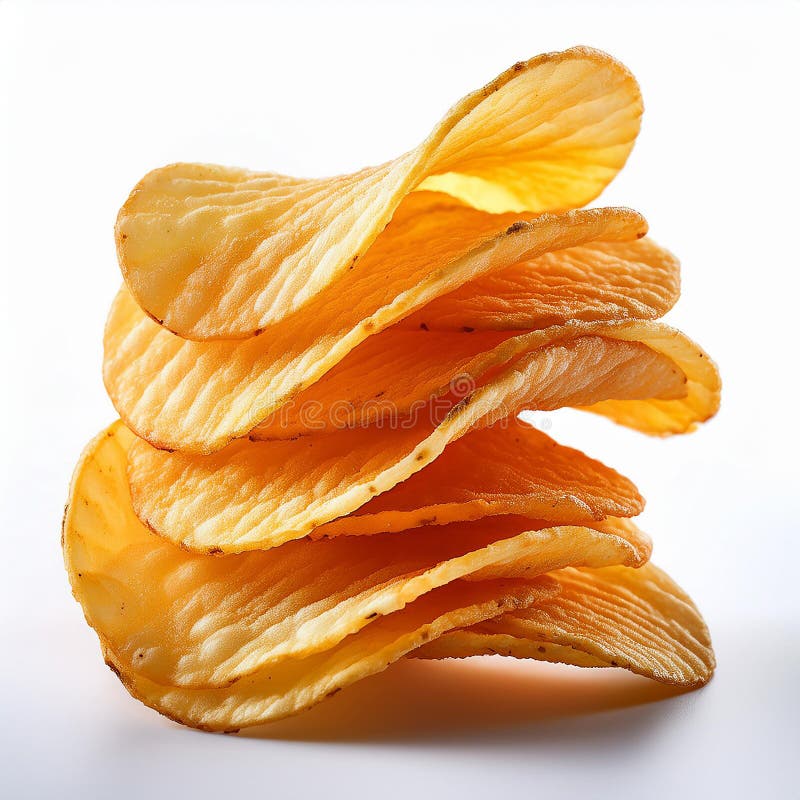 Stack of Potato Chips on a White Background Stock Illustration ...