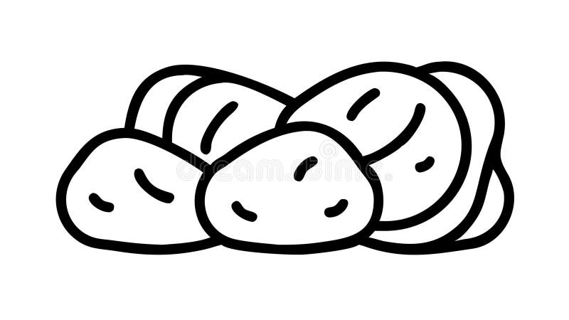 Stack of Potatoes Line Art Icon Fresh Root Vegetable Food , Vector ...