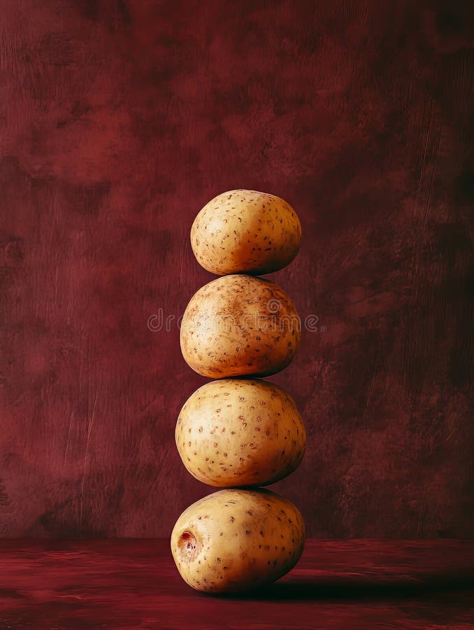 A Stack of Potatoes Sitting on Top of Each Other on a Table Stock Image ...
