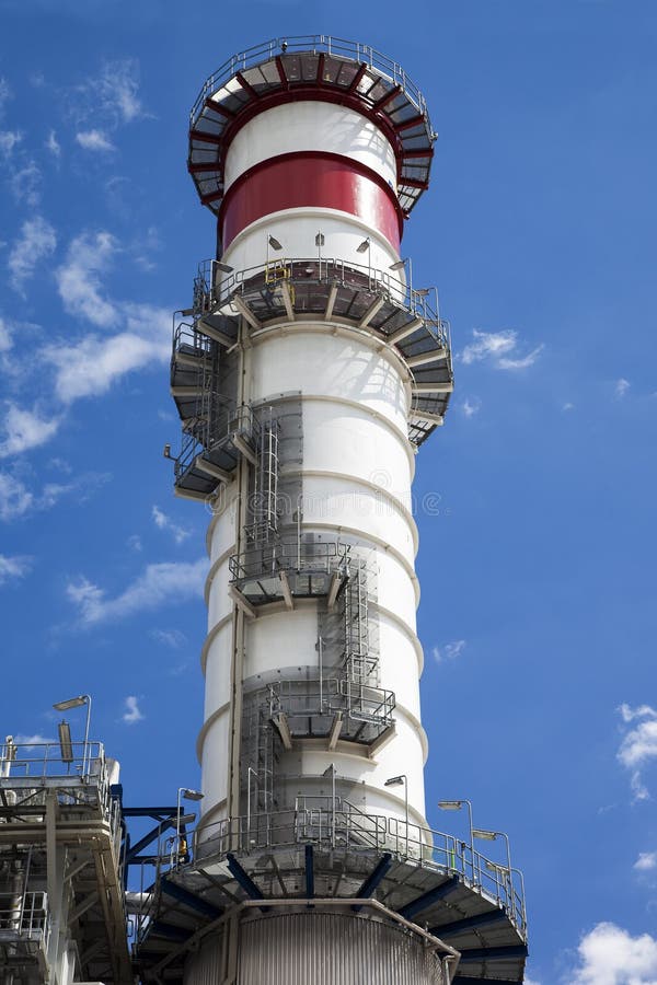 Stack of a power plant stock photo. Image of pollution - 34454268