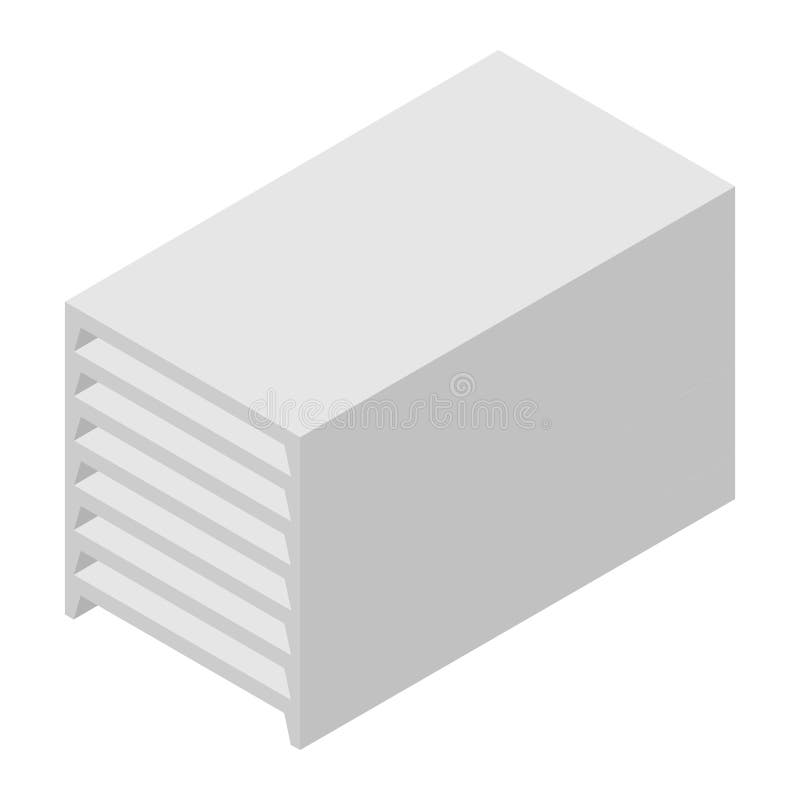 Precast Concrete Solid Block Isometric View Isolated on White Background Stock Illustration ...