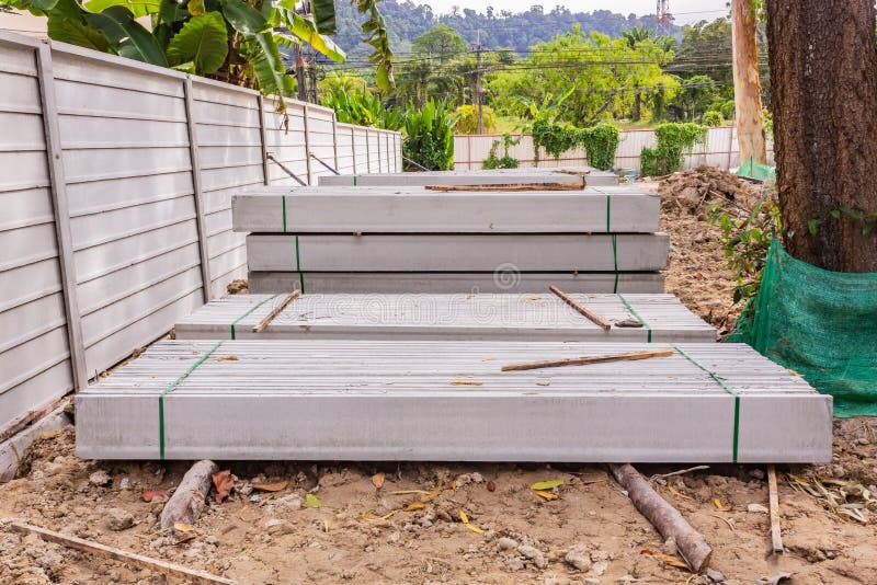 Stack of Precast Concrete Wall Panels Stock Photo - Image of texture ...