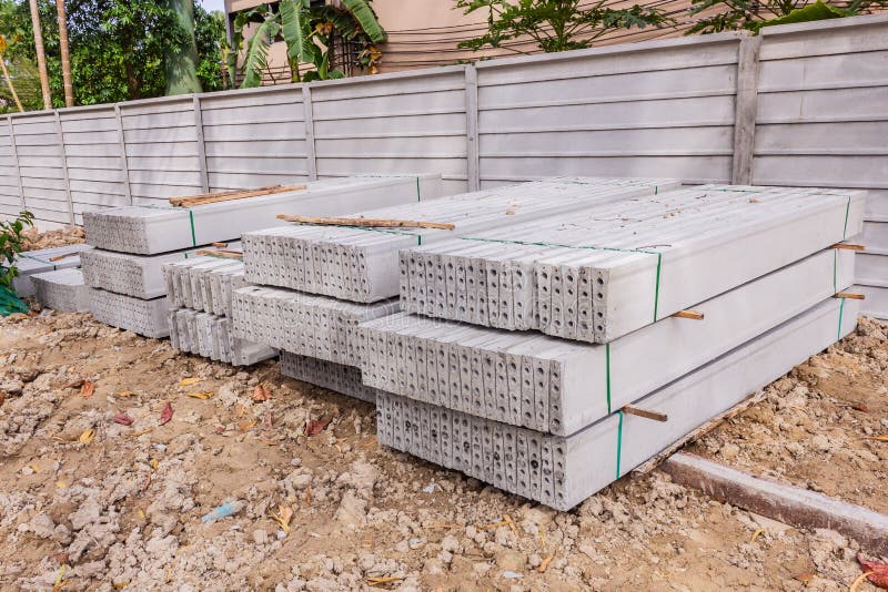Stack of Precast Concrete Wall Panels Stock Photo - Image of boundary ...