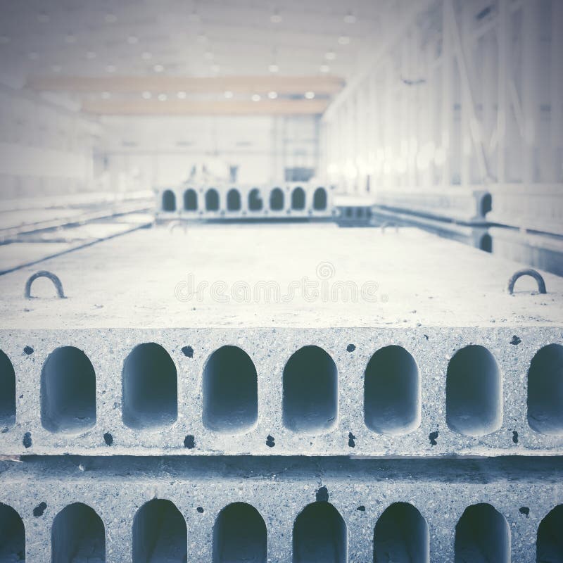 Stack of Precast Reinforced Concrete Slabs in Factory Workshop Stock ...