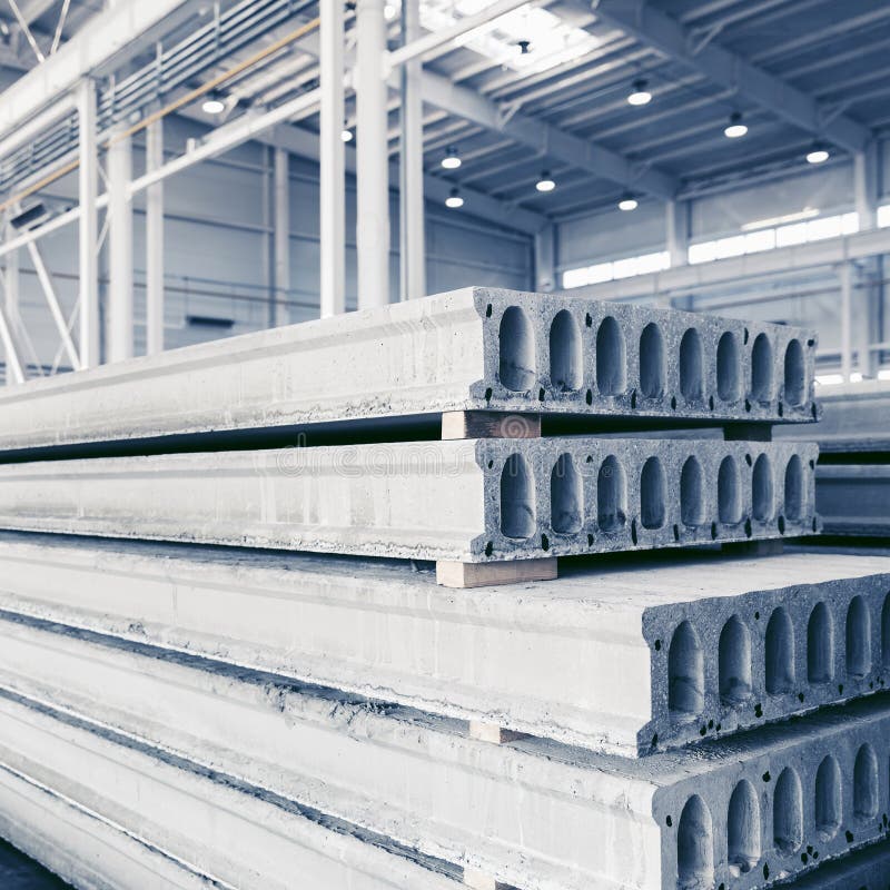 Stack of Precast Reinforced Concrete Slabs in Factory Workshop Stock ...