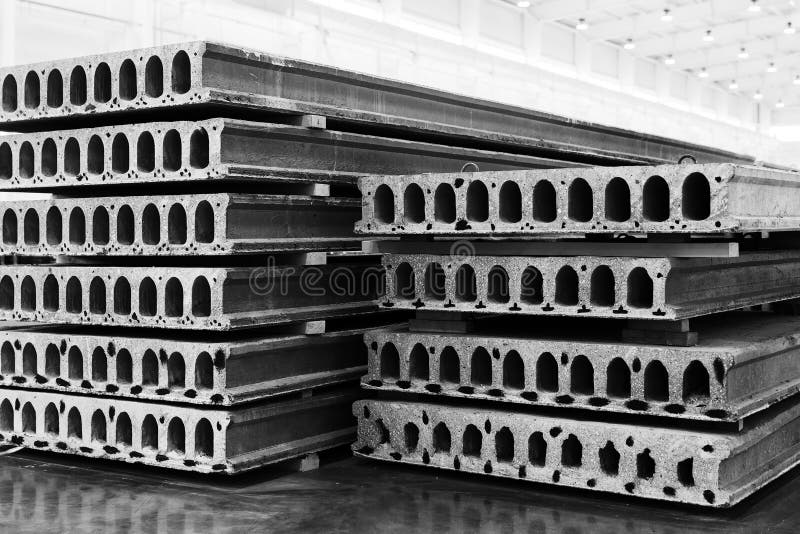 Stack of Precast Reinforced Concrete Slabs in Factory Workshop Stock ...