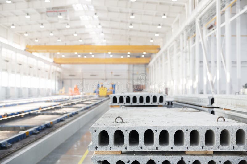 Stack of Precast Reinforced Concrete Slabs in Factory Workshop Stock ...