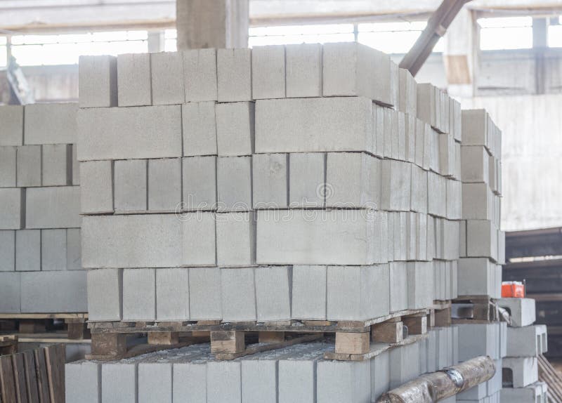 Stack of Precast Reinforced Concrete Slabs in a House-building Factory ...