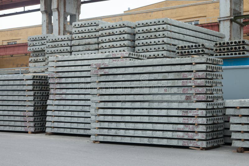 Precast Reinforced Concrete Slabs Stock Image - Image of industry ...