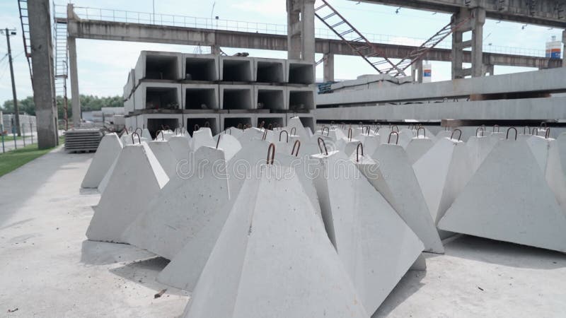 Stack of Prefabricated Concrete Slabs with Hole for Construction. Stock ...