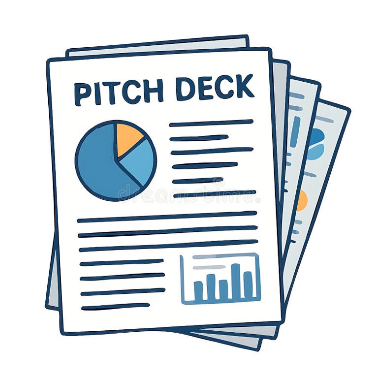 Stack of Presentation Slides for a Business Pitch Deck Document Stock ...