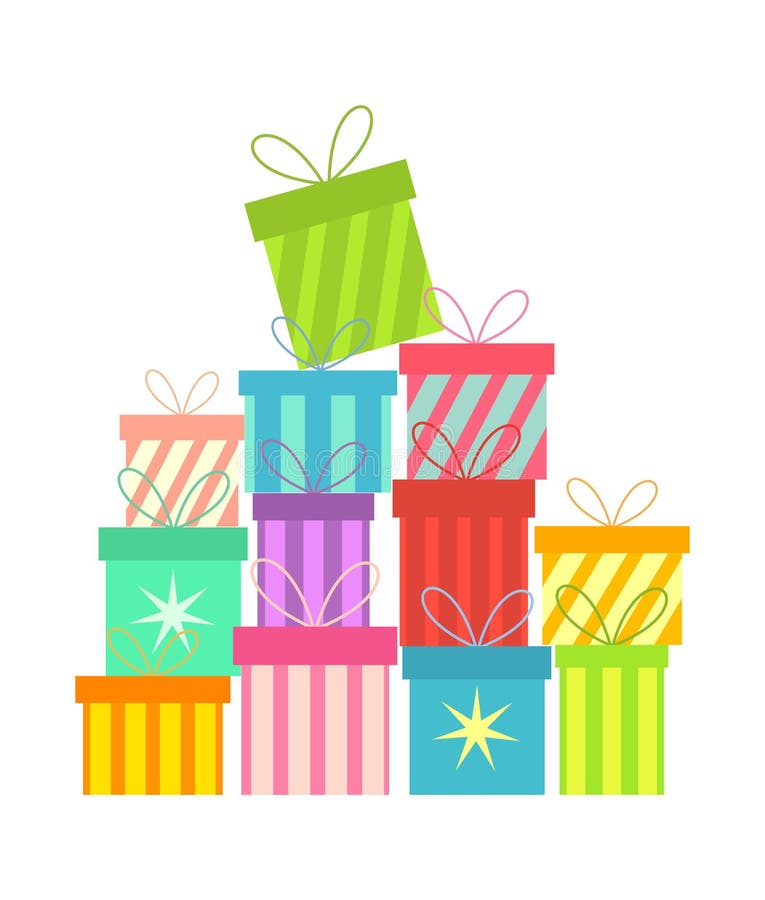 Stack of presents stock vector. Illustration of graphic - 63065920