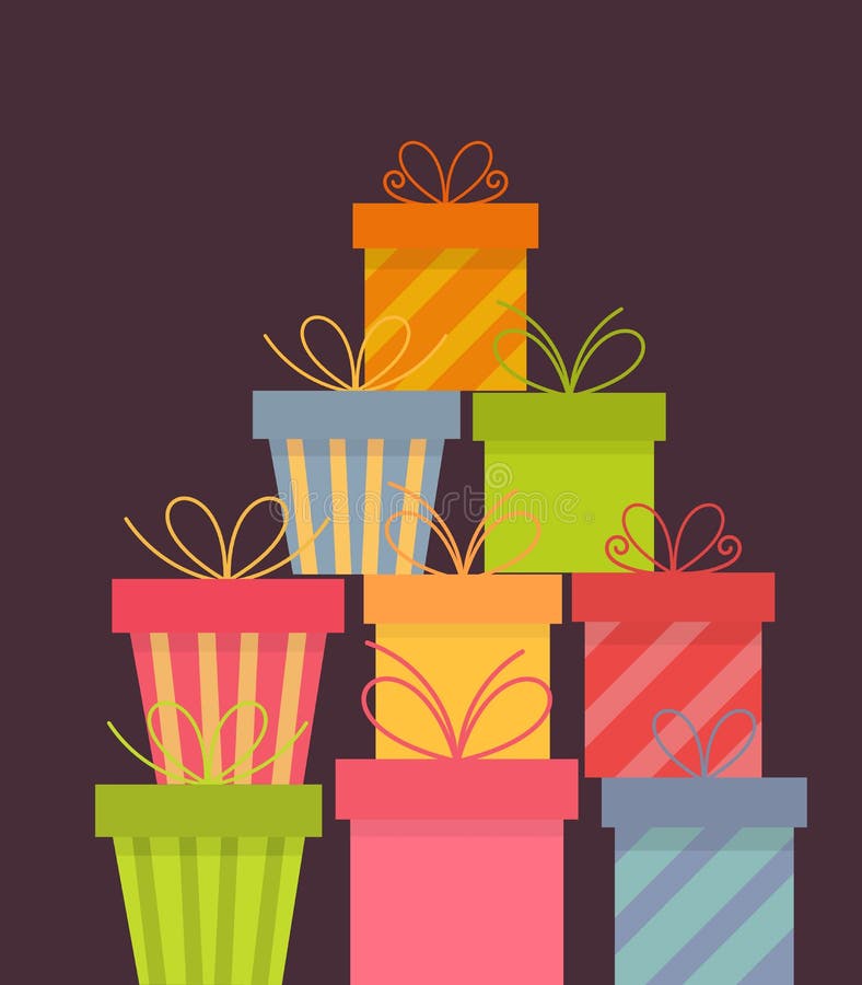 Stack of presents stock vector. Illustration of stack - 97747107