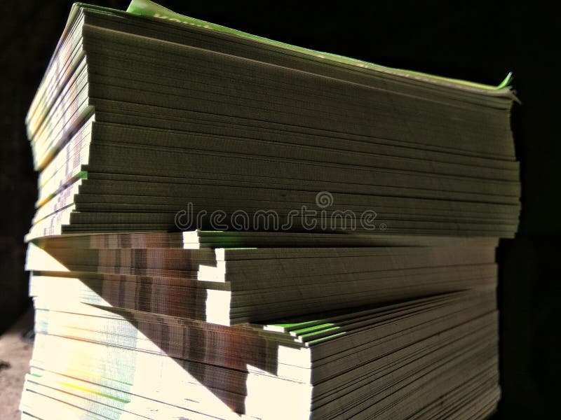 Stack of printed paper stock image. Image of wall, iron - 205702651