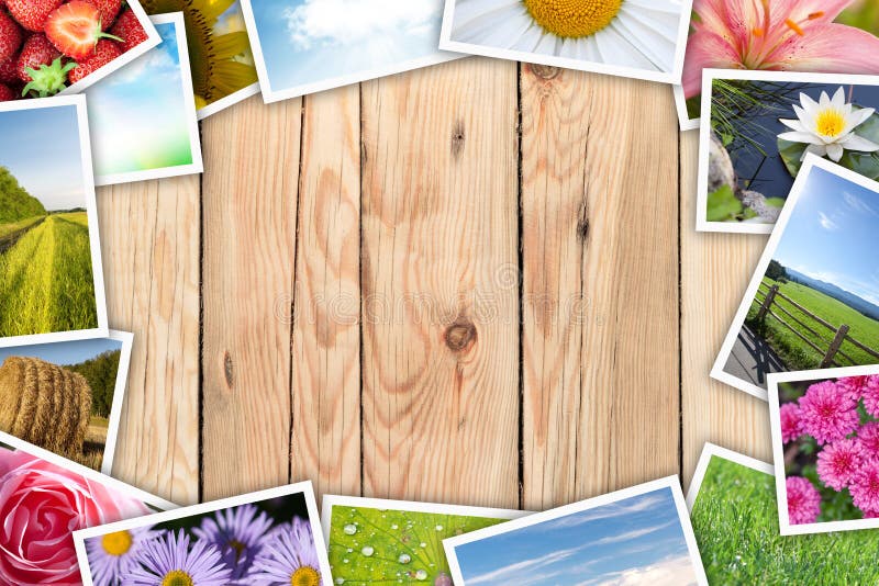 Stack of Printed Pictures Collage Stock Image - Image of colorful ...