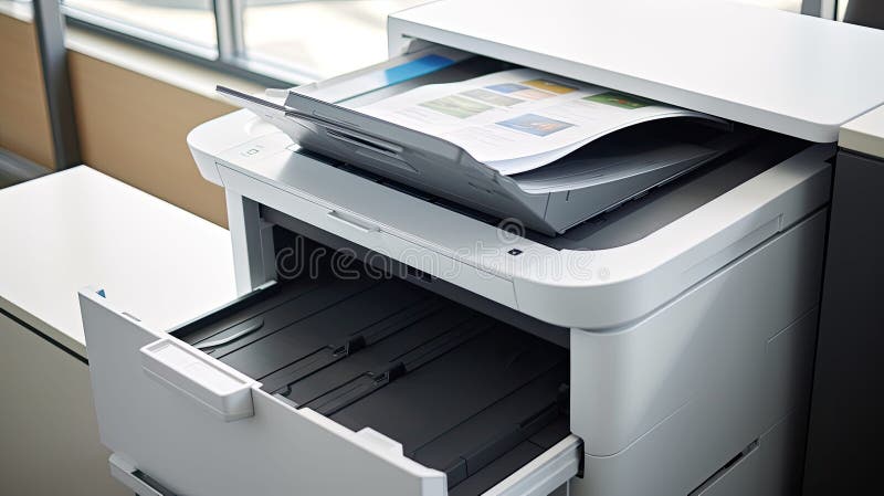 Stack Printer Office Equipment Stock Illustration - Illustration of ...