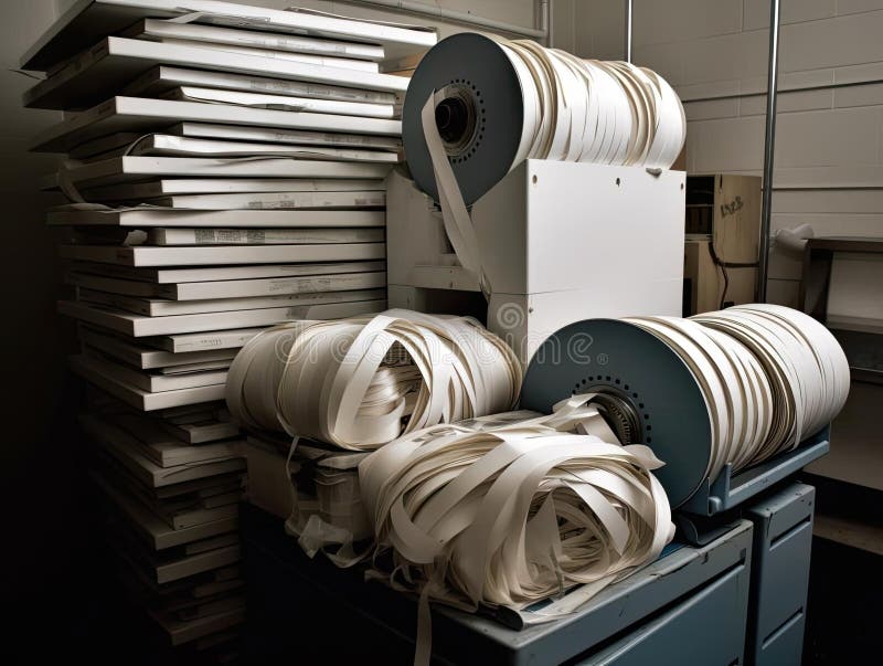 Stack of Printer Paper Next To Office Printer Stock Illustration ...