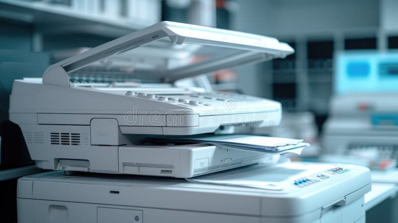 A Stack of Printers Sitting on Top of Each Other. Versatile and ...