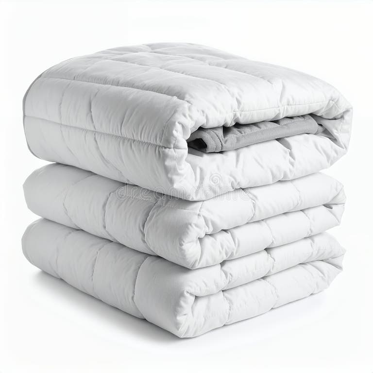 Stack of Pristine Folded Bedding Displaying Smooth Textures and Subtle ...