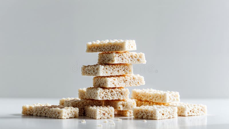 A Stack of Puffed Rice Cakes Isolated on a Black Vertical Background ...