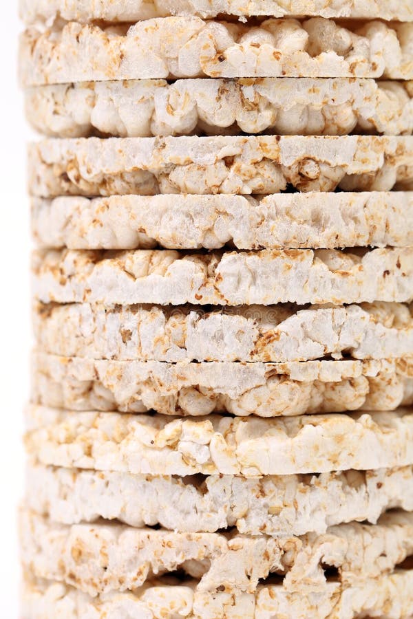Stack of Puffed Rice Snack. Stock Image - Image of organic, nutrition ...