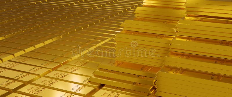 Stack of Pure Gold Bars Background Stacked Fine Gold Bars 1000g. 3d ...