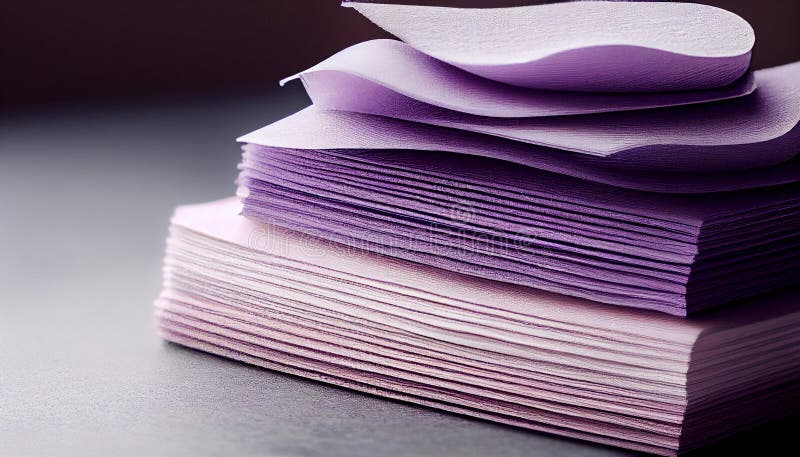 Stack of Purple Paperwork on Table Top Generated by AI Stock Image ...