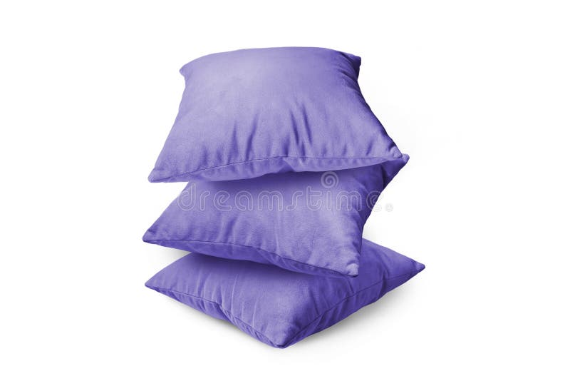 Stack of Purple Pillows Isolated on White Background Stock Image ...