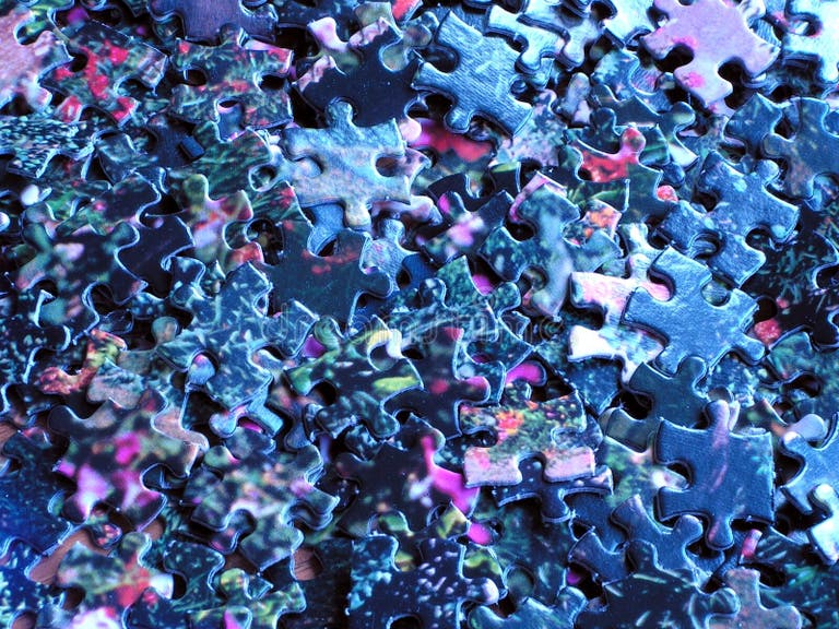 Stack of Puzzle Pieces: Blue Stock Image - Image of links, design: 657797