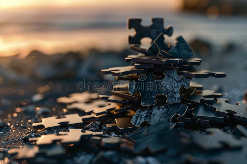 Incomplete Puzzle with Missing Centerpiece Stock Illustration ...