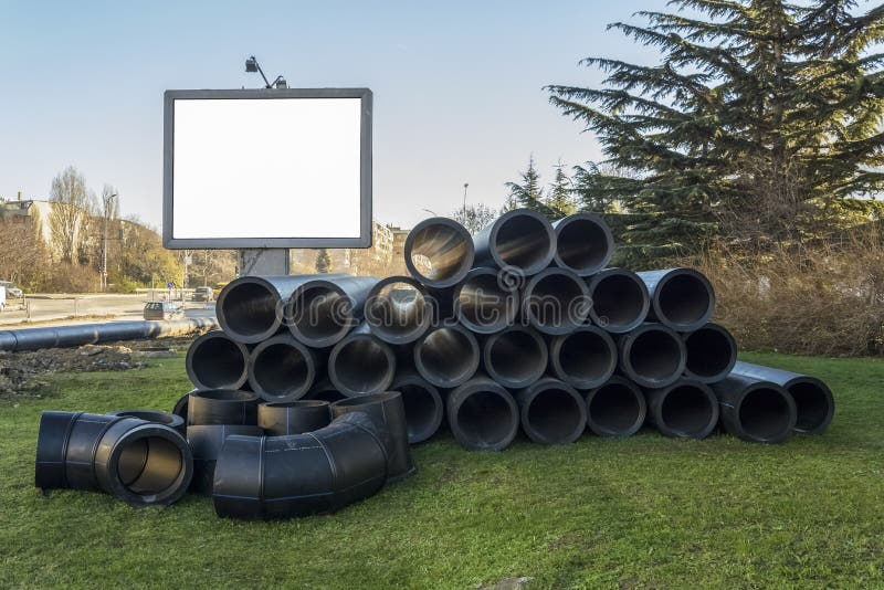 Stack of PVC water pipes stock photo. Image of pipe - 106941982