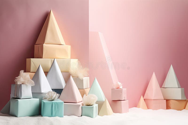 A Stack of Pyramid Shaped Boxes of Different Colors with. Generative AI ...