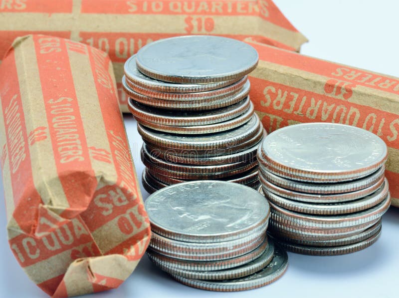 Stack of Quarters stock image. Image of five, quarters - 23630337