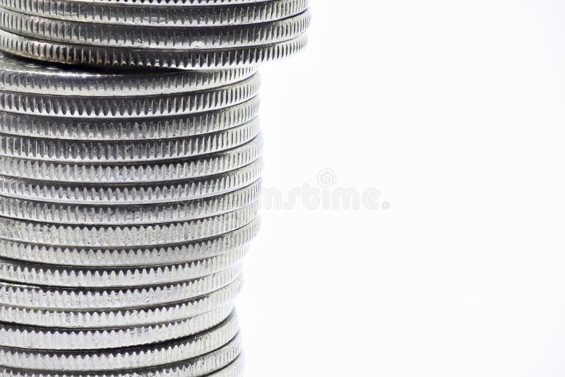 Stack of quarters stock photo. Image of money, white - 175466200