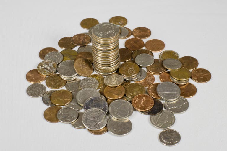 Loose Change stock image. Image of quarter, pennies, stacks - 30178199