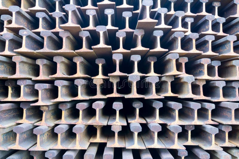 Stack of railway track stock image. Image of steel, warehous - 86168207