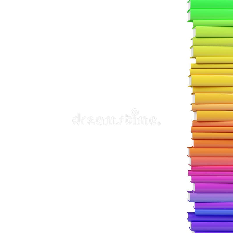 Stack of Rainbow or Spectrum Gradient Colored Hardcovered Books ...
