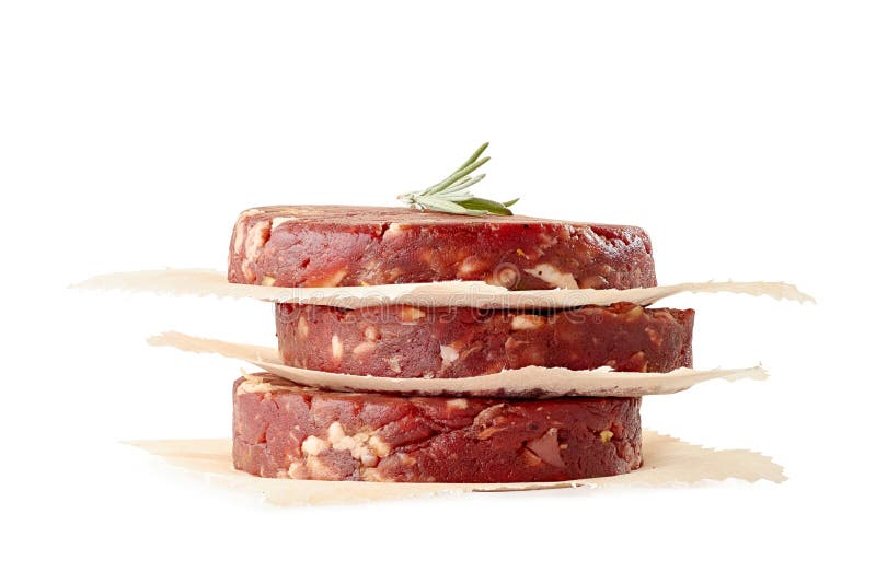 Stack of Raw Beef Burger Patties on White Stock Photo - Image of ...