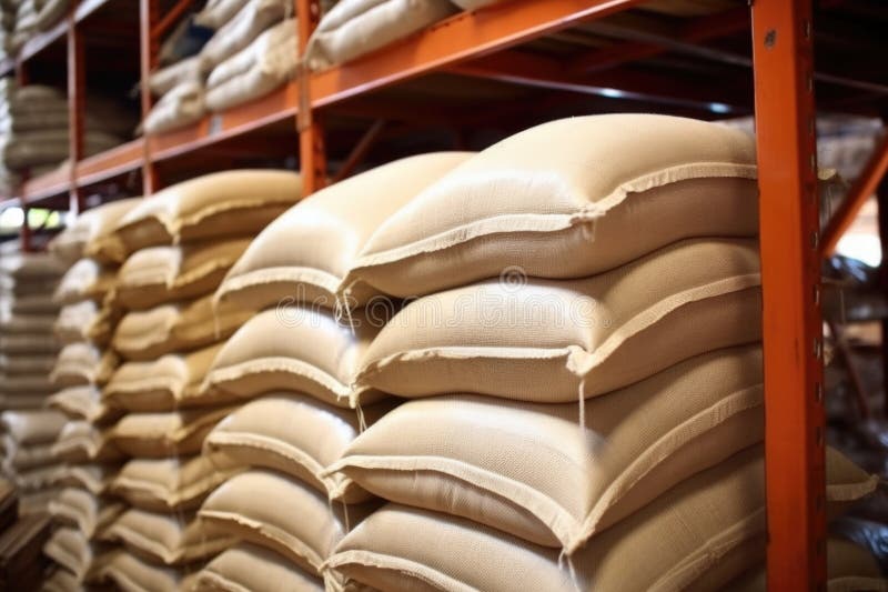 Stack of Raw Coffee Bag in Storage Area Stock Photo - Image of coffee ...